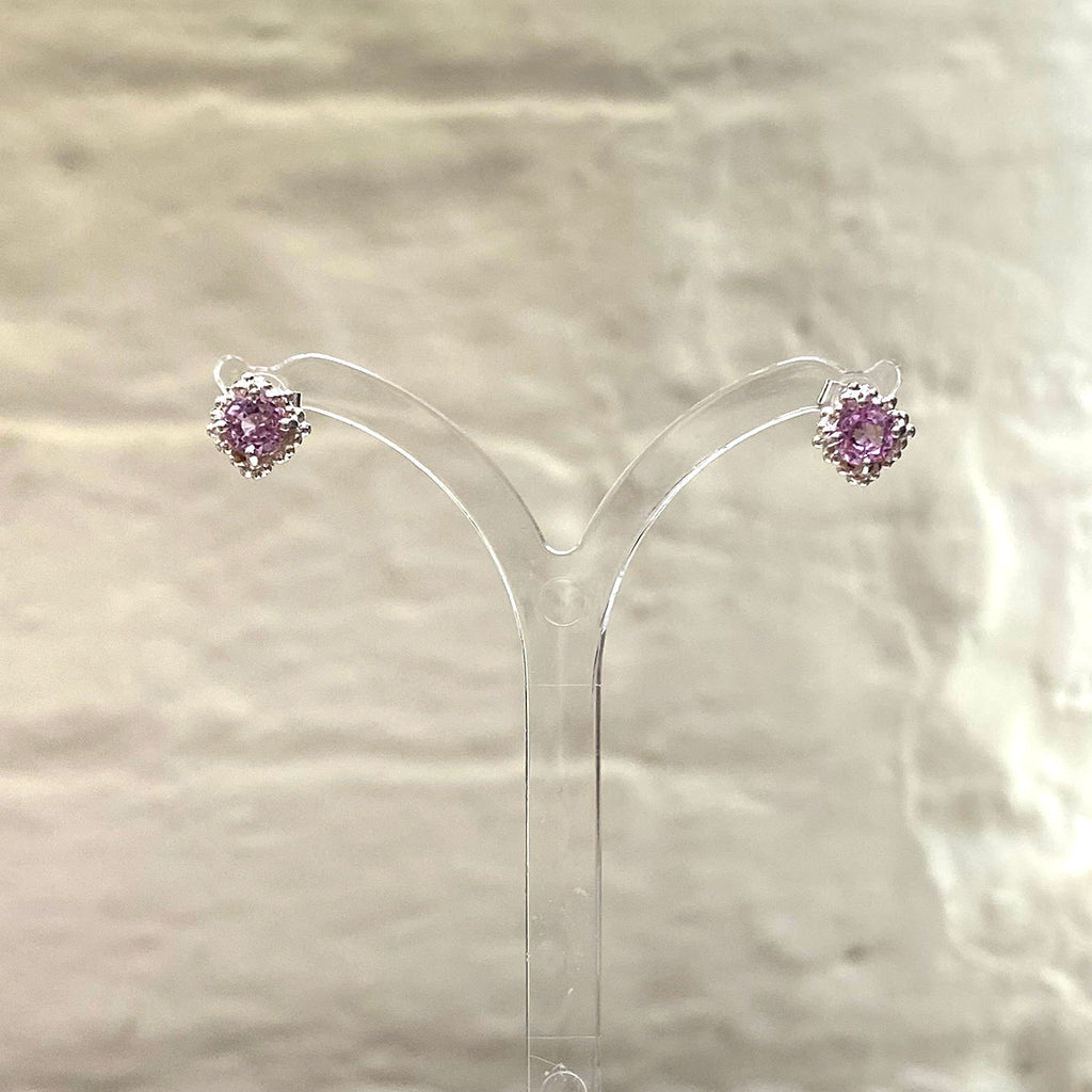 Pink Sapphire Cluster Earrings by Hannah Bedford – Bluecoat Display Centre