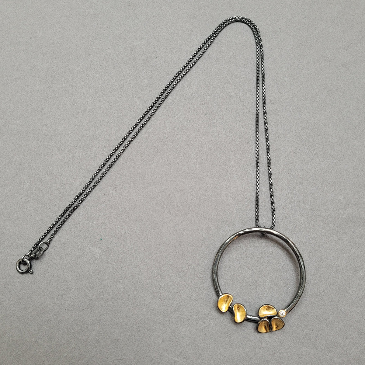 Oxidised silver pendant with gold leaf pods by Jenifer Wall – Bluecoat ...